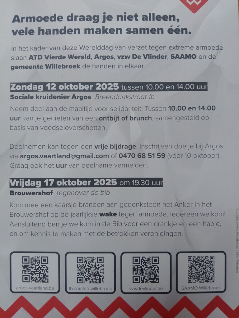 17 oktober 2025 – 38ste Werelddag van Verzet tegen Extreme Armoede - ATD-Vierdewereld